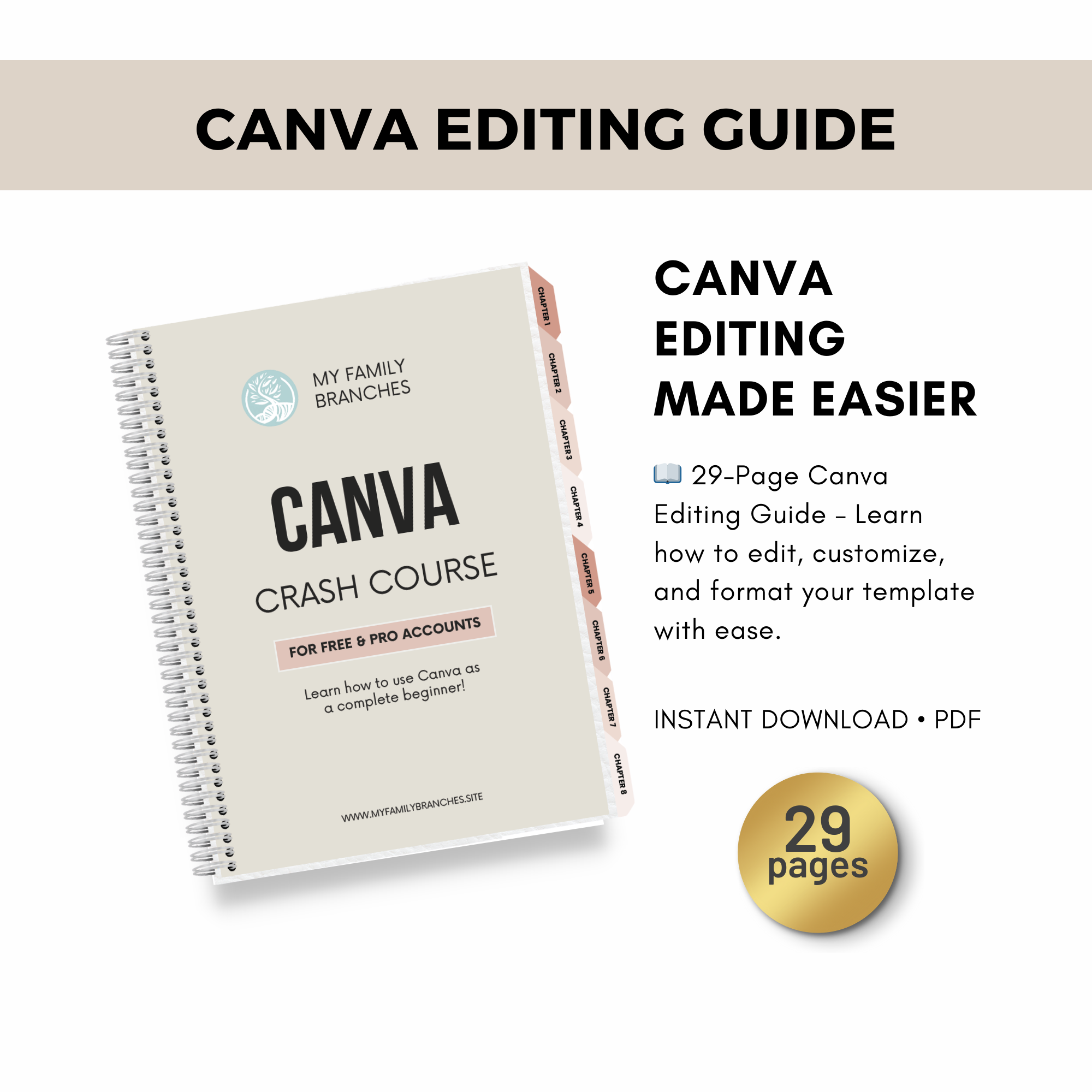 Ancestor Biography Template (2 Pages) – Editable in Canva - Genealogy ...