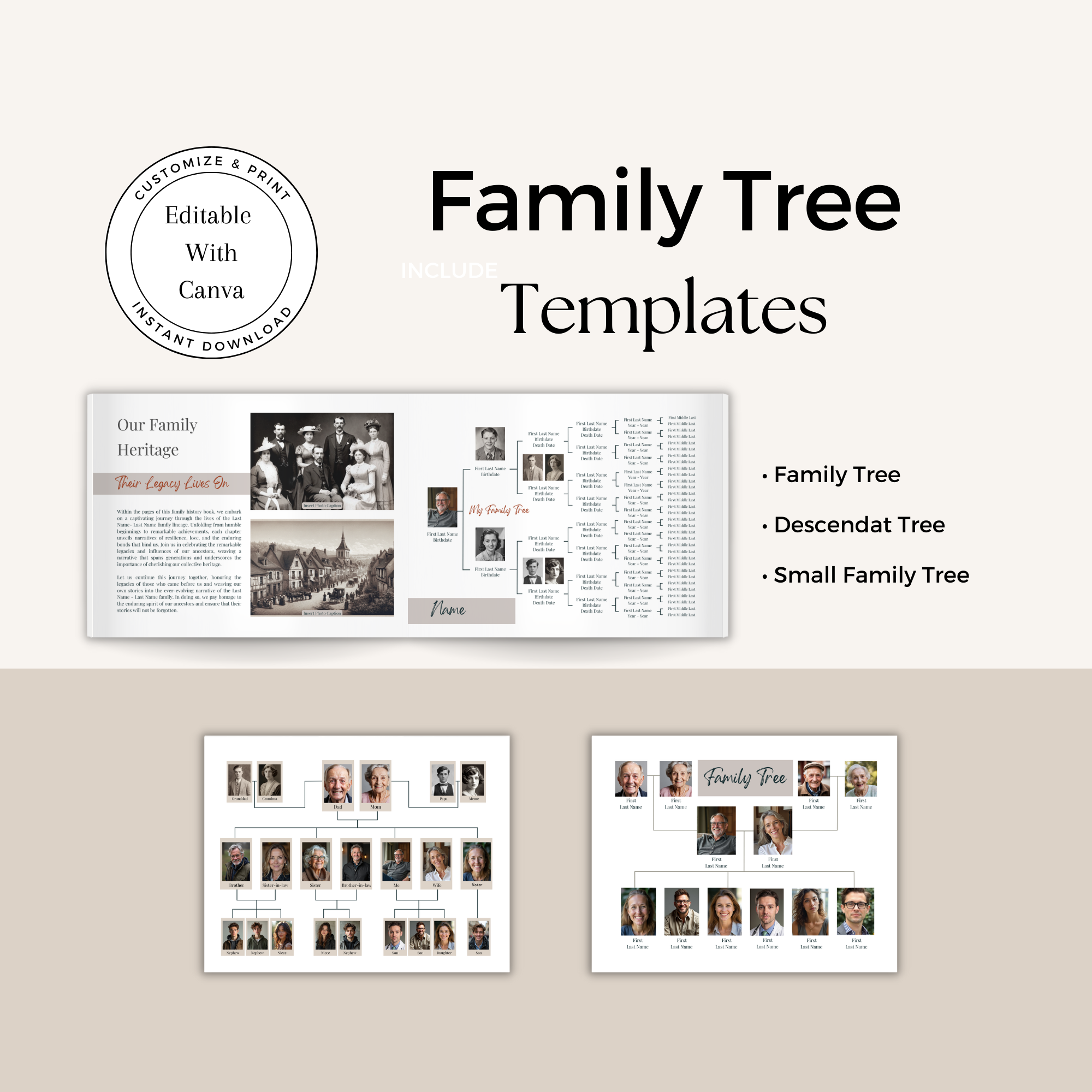 Epic Family History Book Canva Template - Genealogy By Design