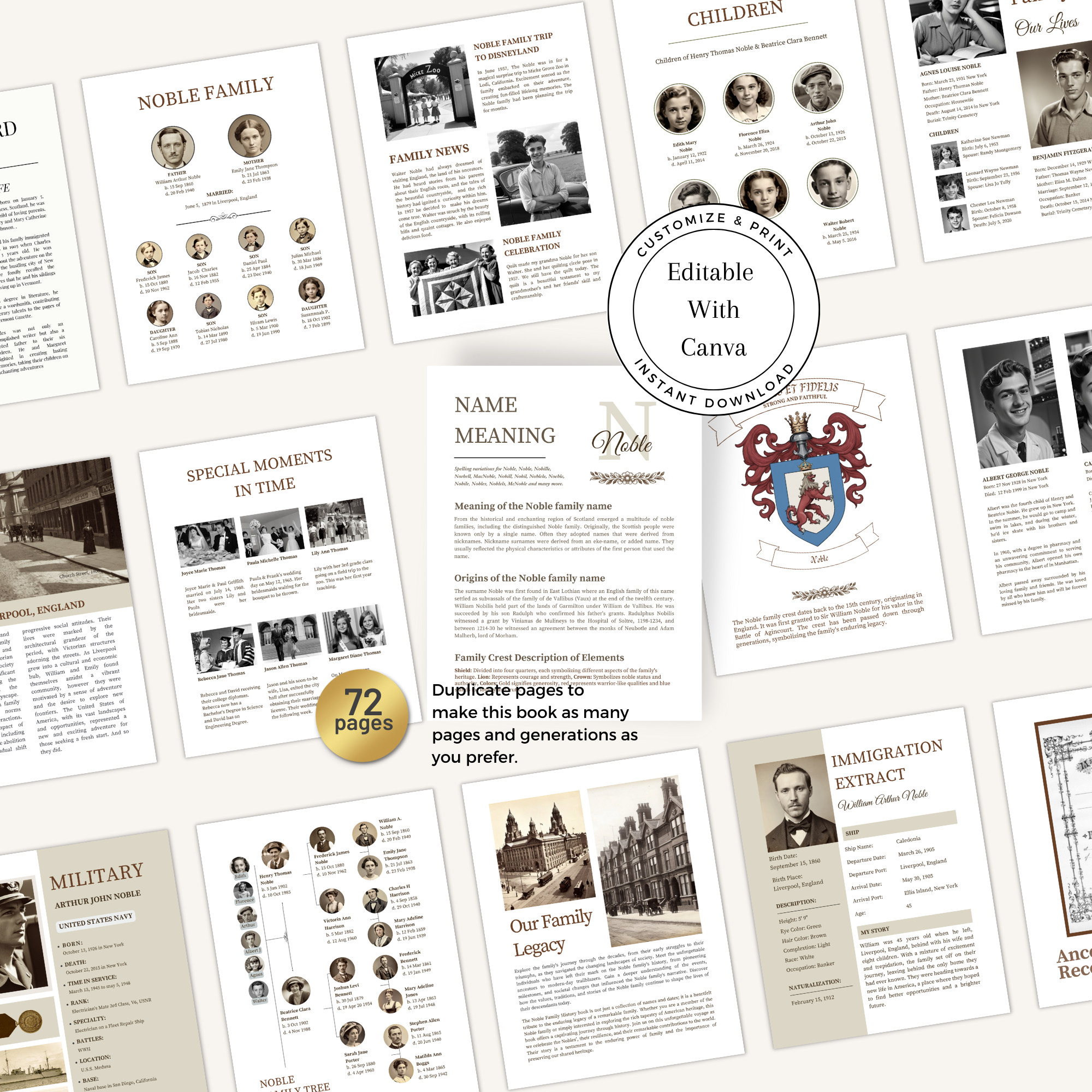 Elite Family History Book Template - Genealogy By Design