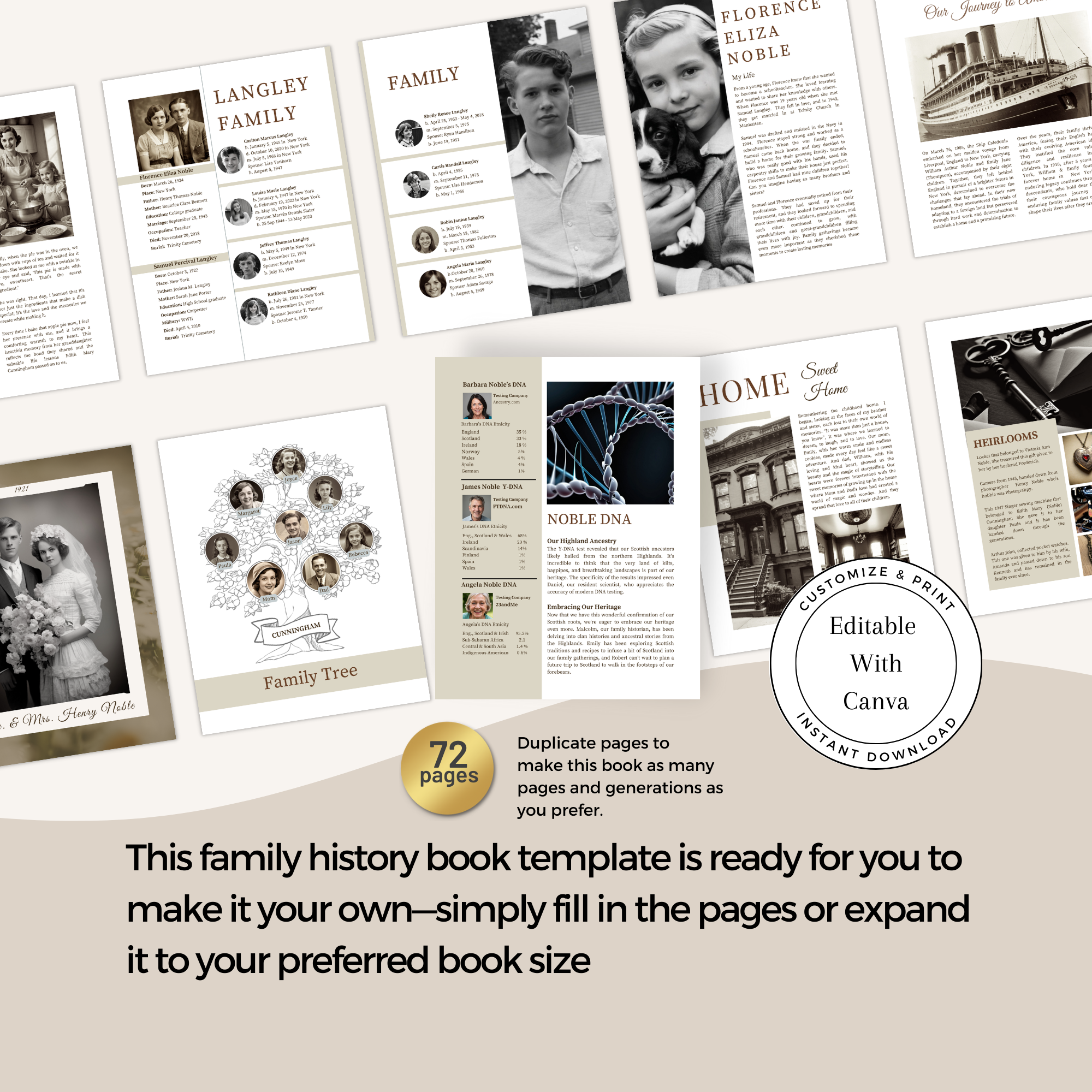 Elite Family History Book Template - Genealogy By Design